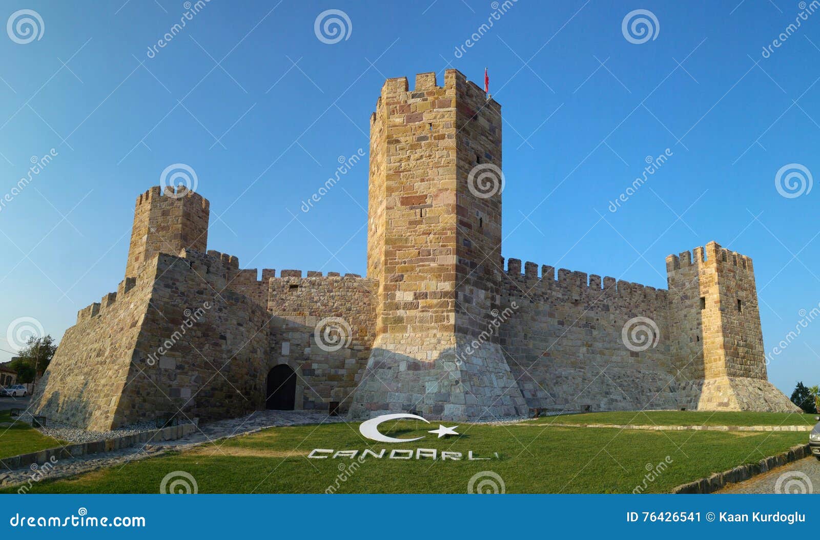 Candarli castle stock image. Image of ancient, flag, candarli - 76426541