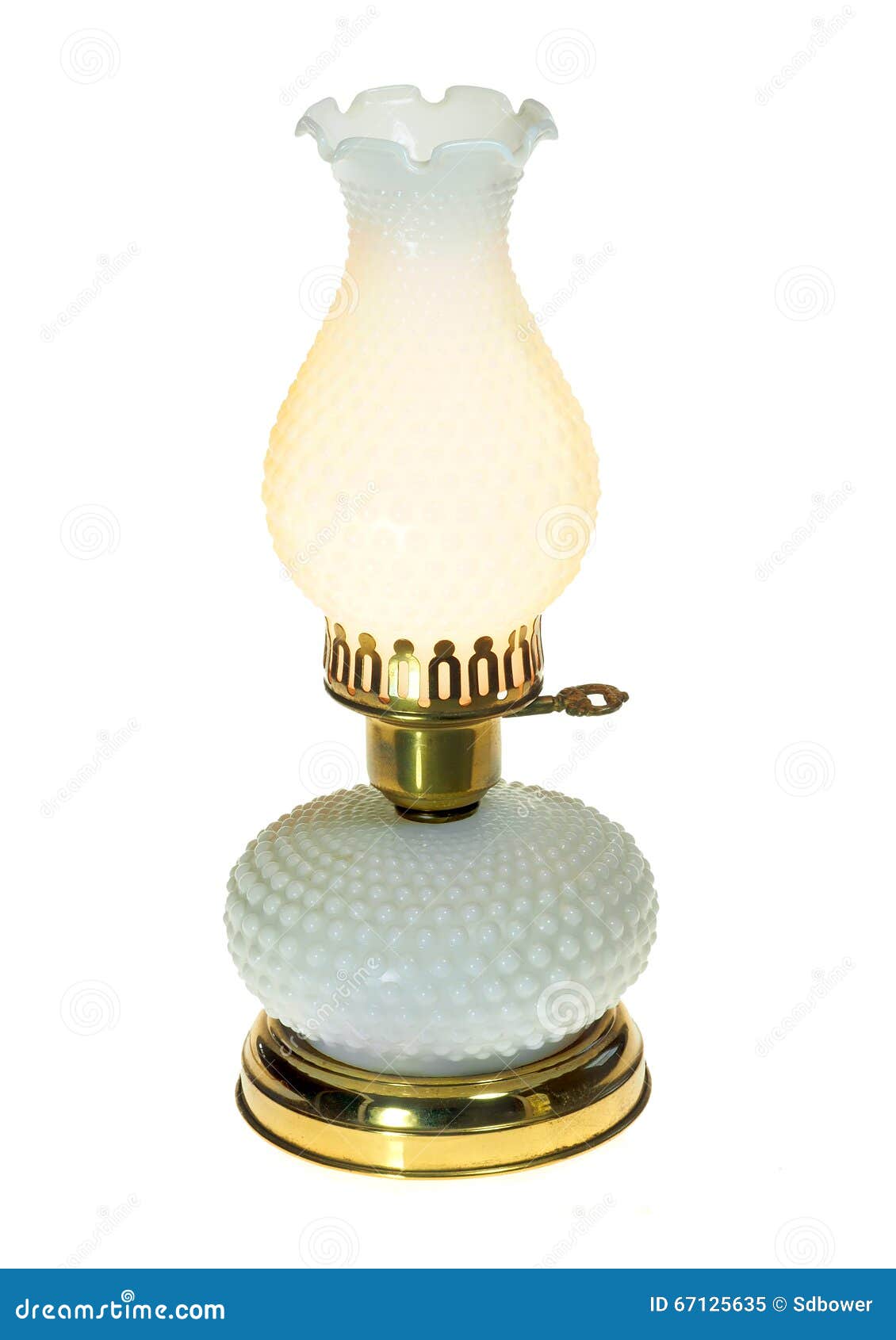 Candeeiro De Mesa Antigo Do Lit Isolado No Branco Imagem de Stock ...