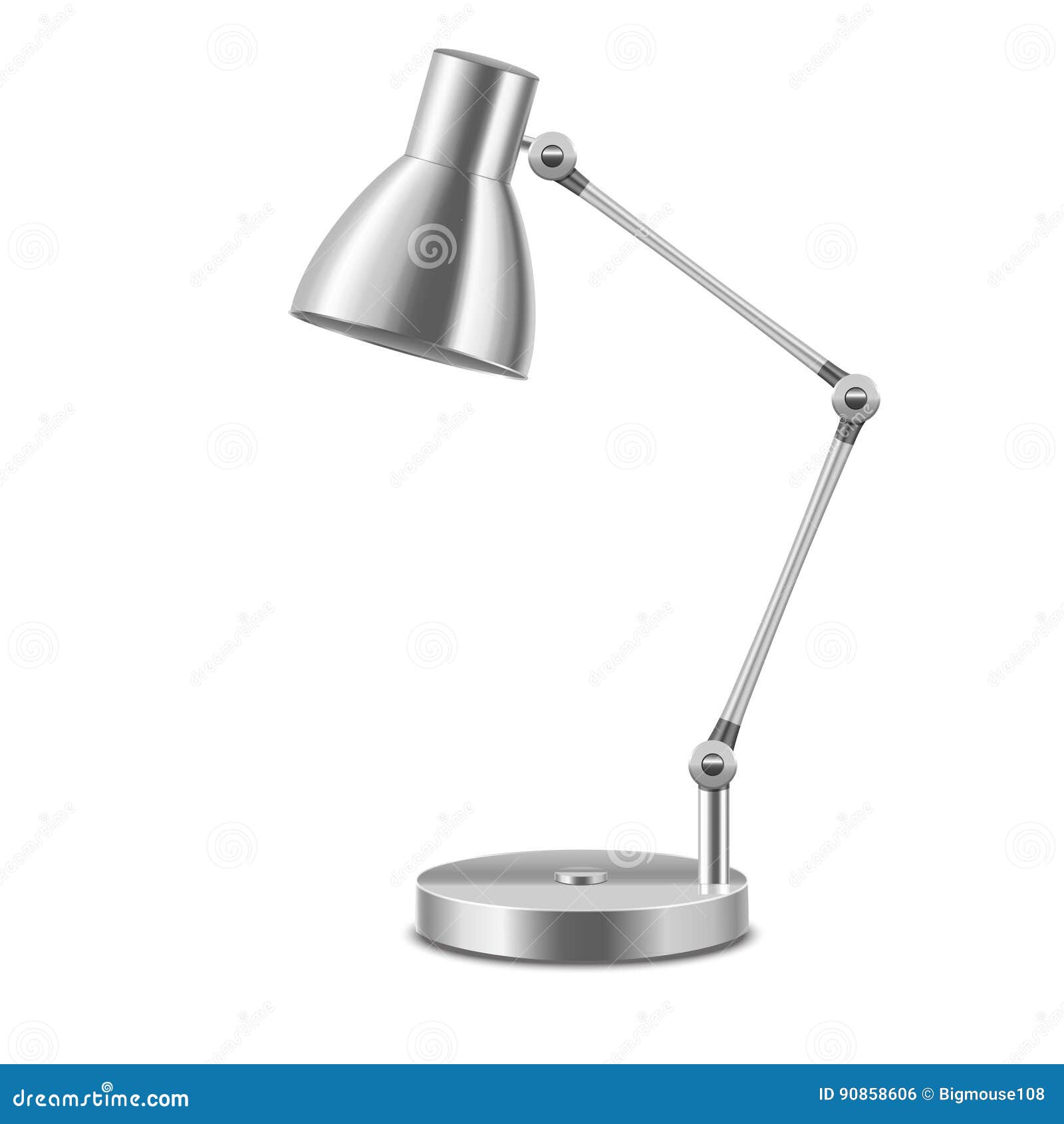 Candeeiro De Mesa Realístico Do Metal Da Placa Do Molde Vetor ...