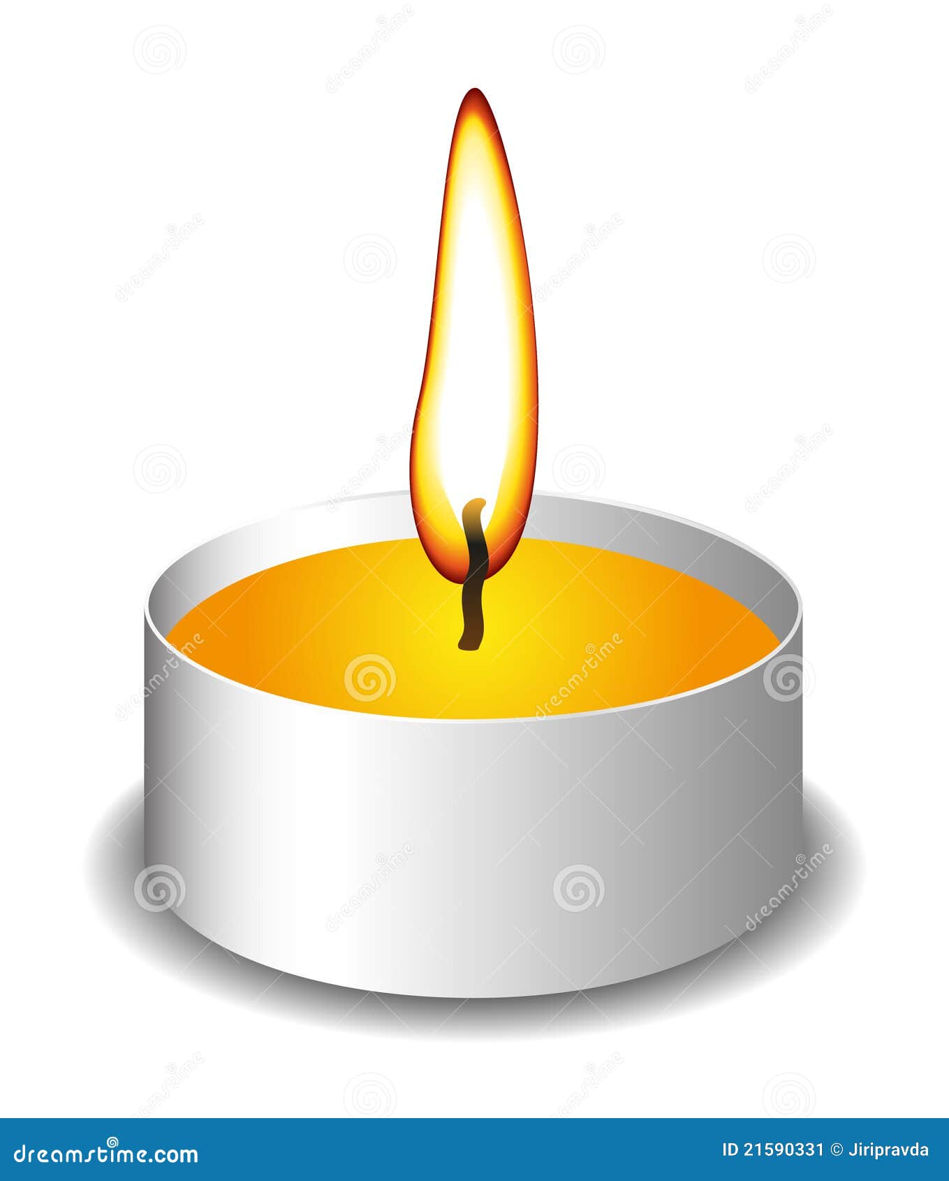 Candela con la fiamma illustrazione vettoriale. Illustrazione di calore ...