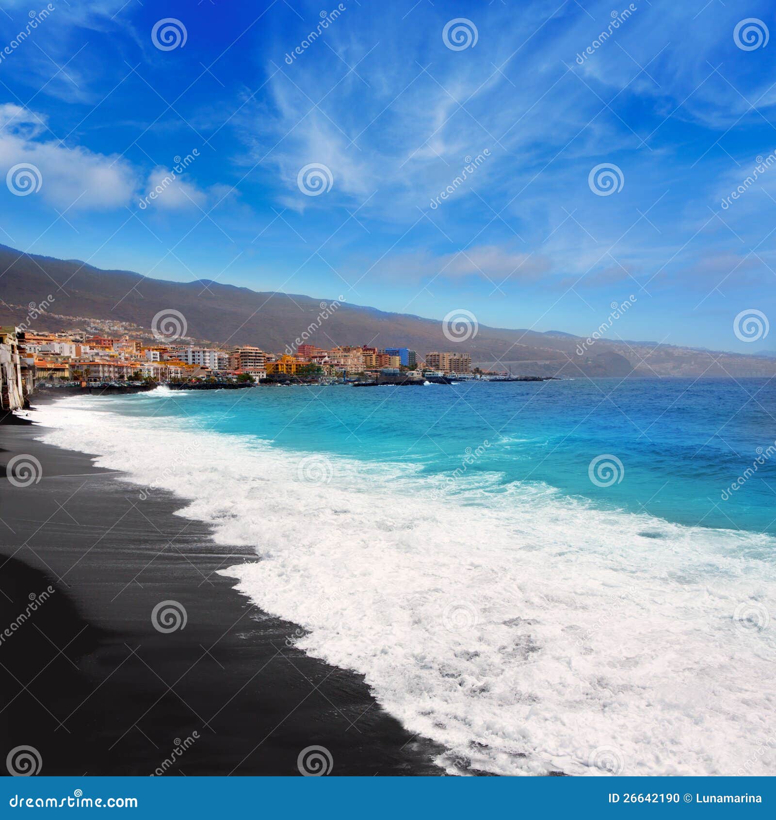 Candelaria Black Sand Beach in Tenerife Stock Photo - Image of islands ...