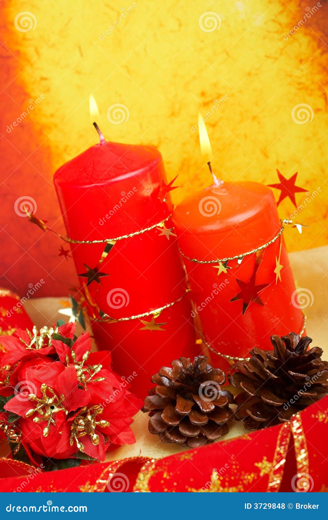 Candele di natale fotografia stock. Immagine di candele - 3729848