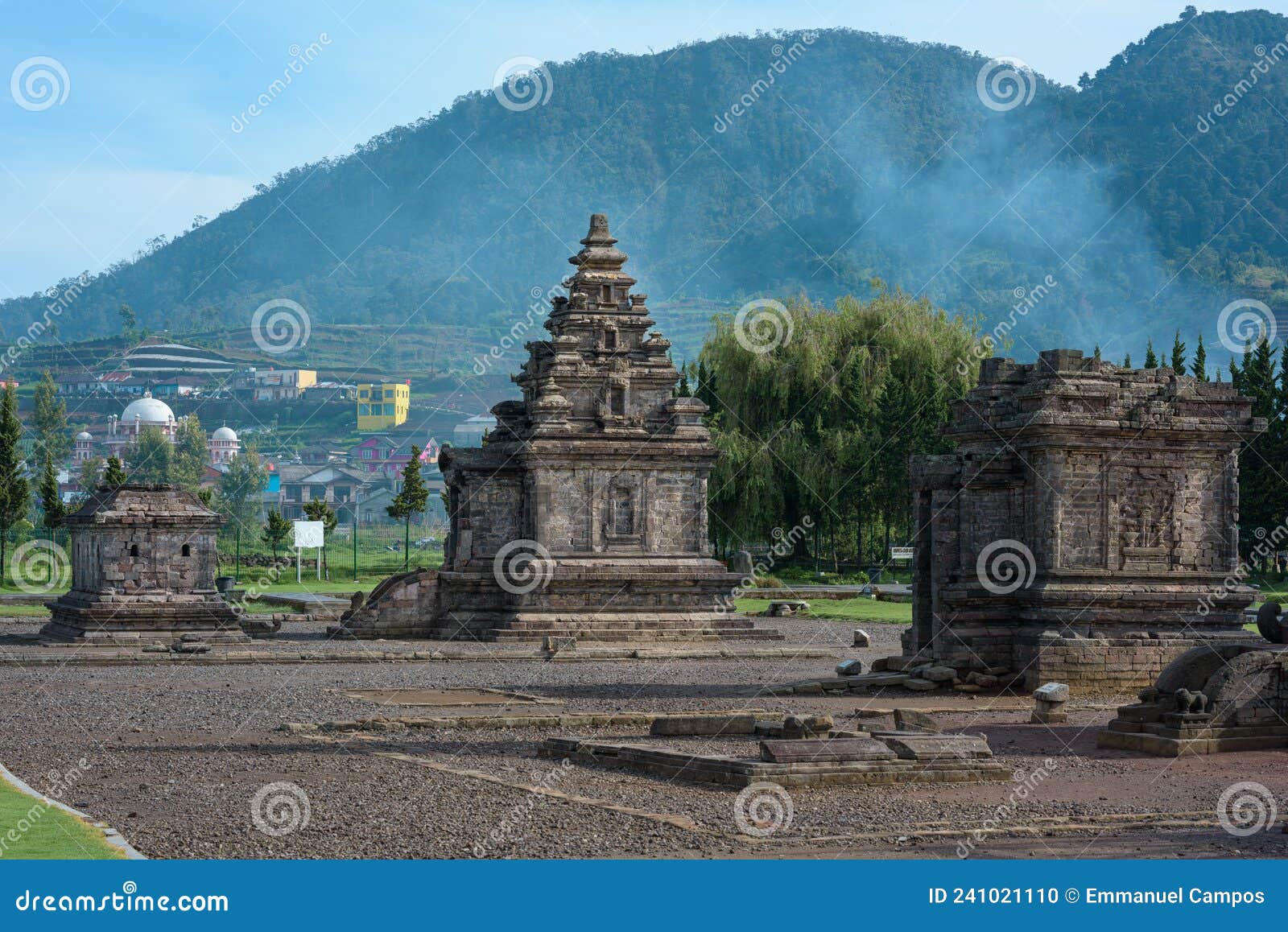 Candi Arjuna Temple at Sunrise, Java, Indonesia Stock Photo - Image of ...