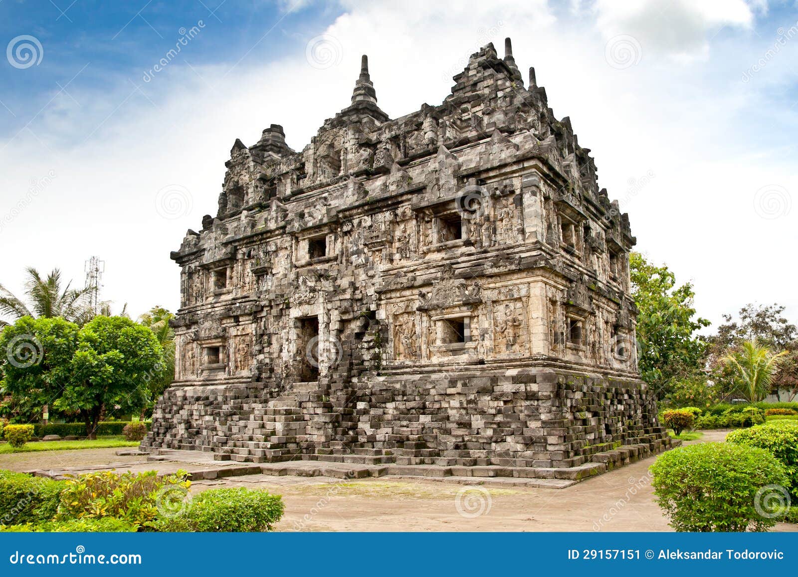 Candi Sari Buddhist Temple on Java. Indonesia. Stock Image - Image of ...