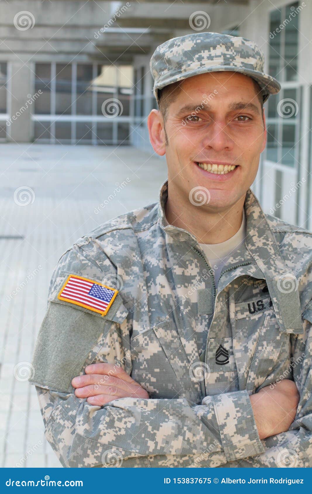 Candid of American Soldier Smiling Stock Image - Image of courage ...