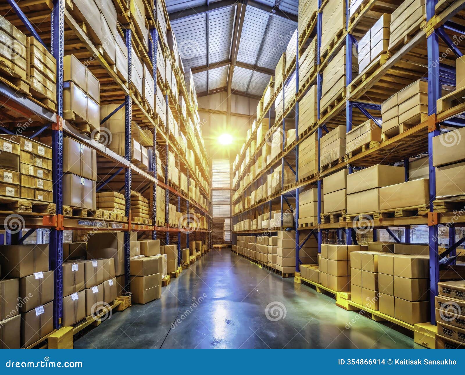 A Candid Look Inside a Busy Warehouse Overflowing Shelves Packed ...