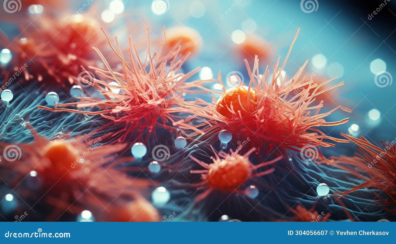 Candida and Bacteria Colonies Under a Microscope. Generative AI Stock ...