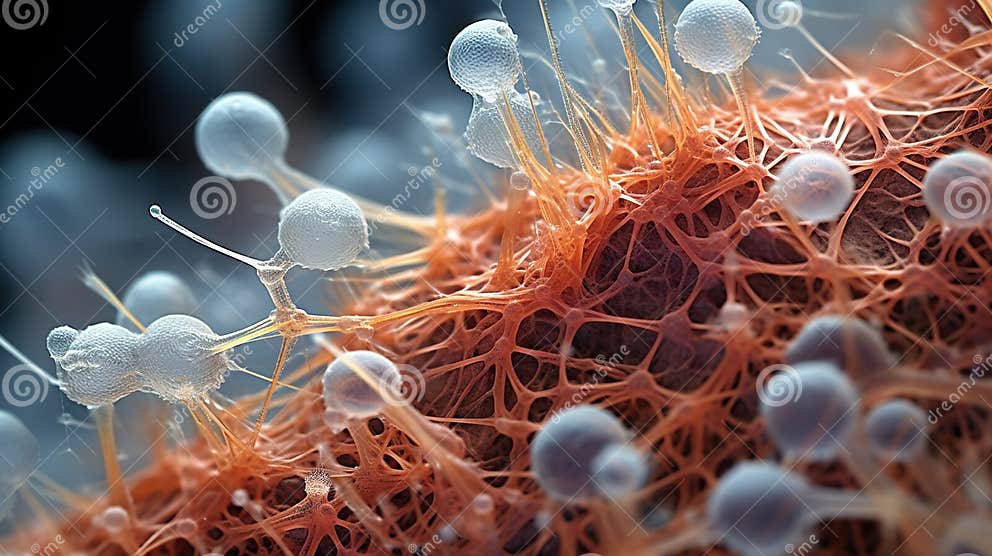 Candida and Bacteria Colonies Under a Microscope. Generative AI Stock ...