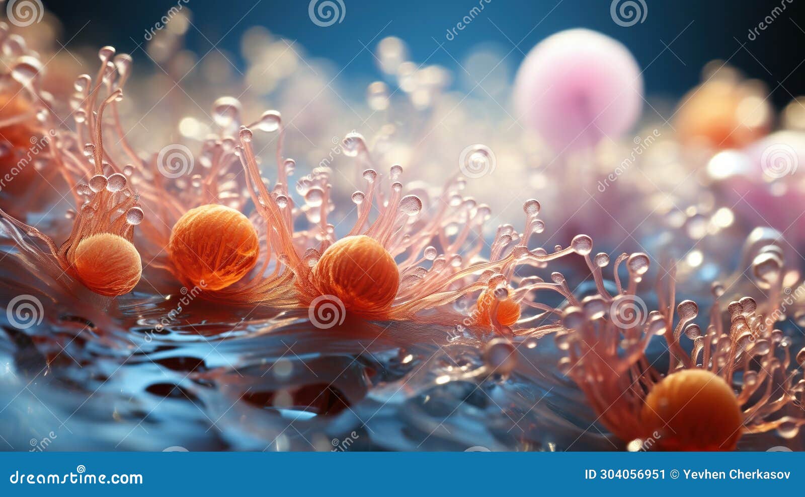 Candida and Bacteria Colonies Under a Microscope. Generative AI Stock ...