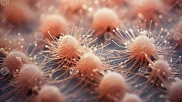 Candida and Bacteria Colonies Under a Microscope. Generative AI Stock ...