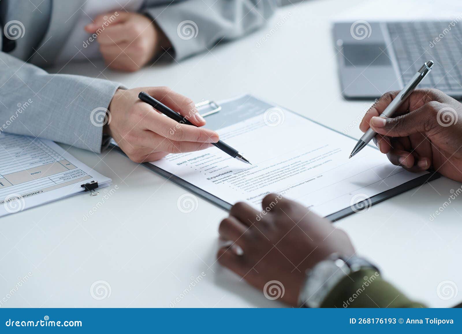 Candidate Filling the Form for New Job Stock Image - Image of business ...
