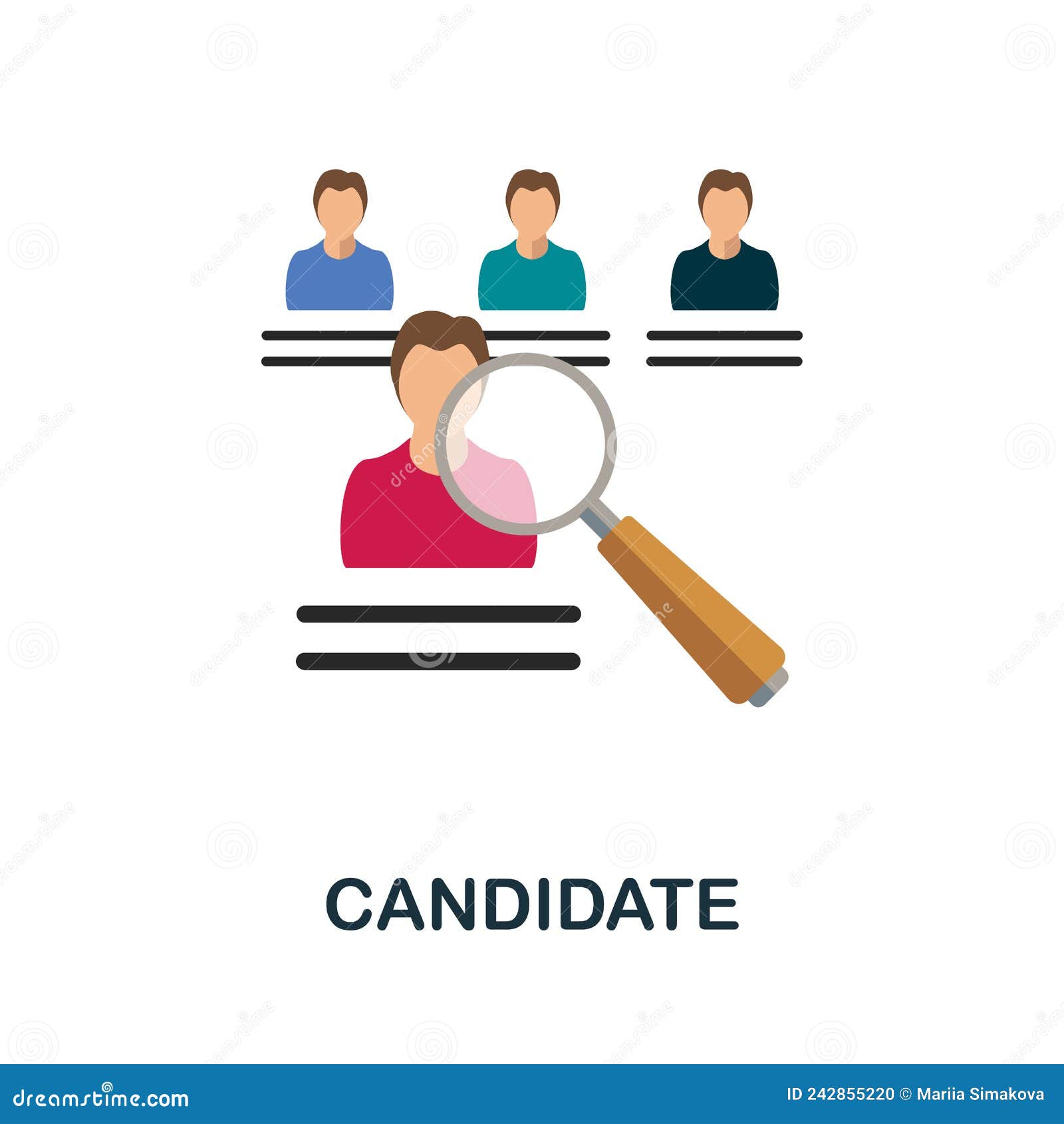 Candidate Flat Icon. Colored Element Sign from Recruitment Collection ...