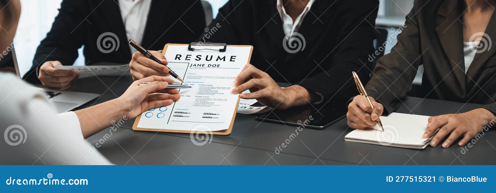 Candidate and Interviewers Discuss Work Experience in Job Interview ...