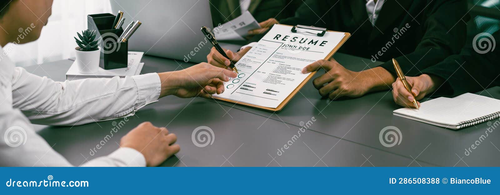 Candidate and Interviewers Discuss Work Experience in Job Interview ...