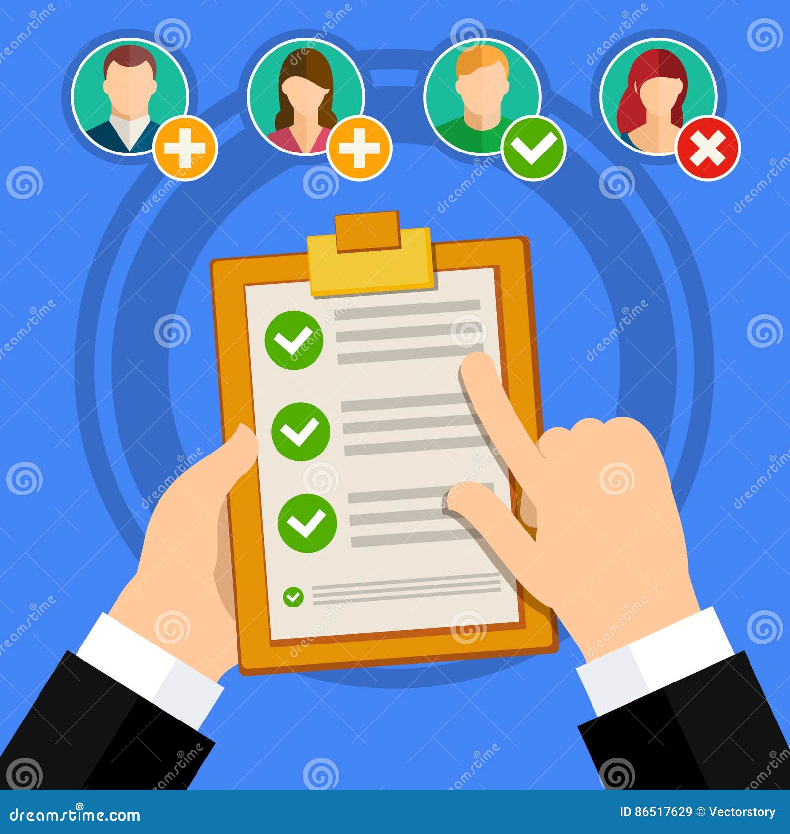 Candidate Qualification Job Interview Vector Illustration ...