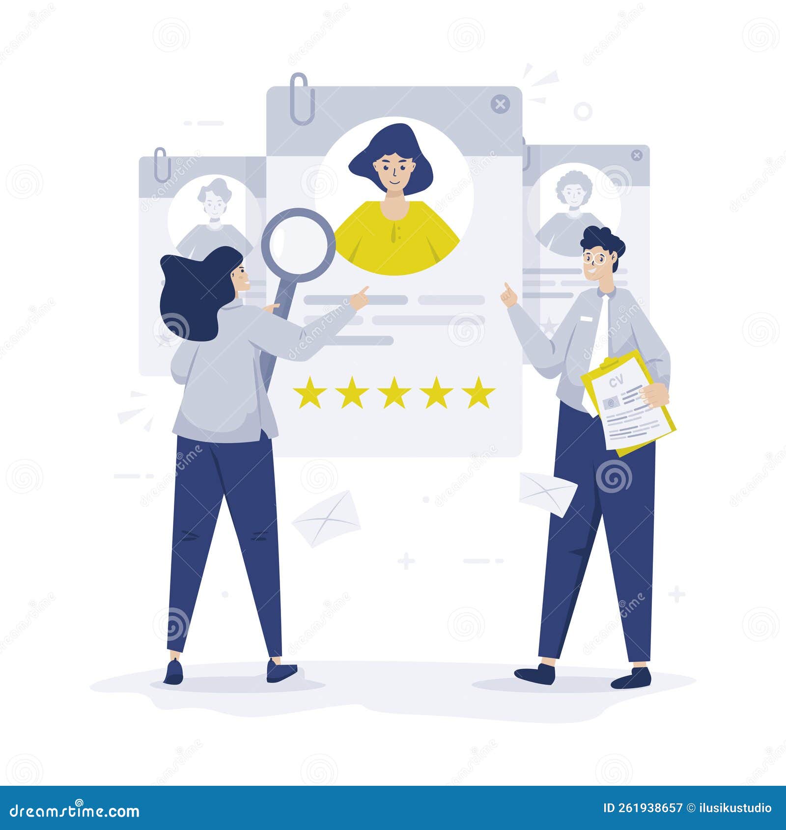 Candidate Recruitment Selection Illustration Cartoon Vector ...