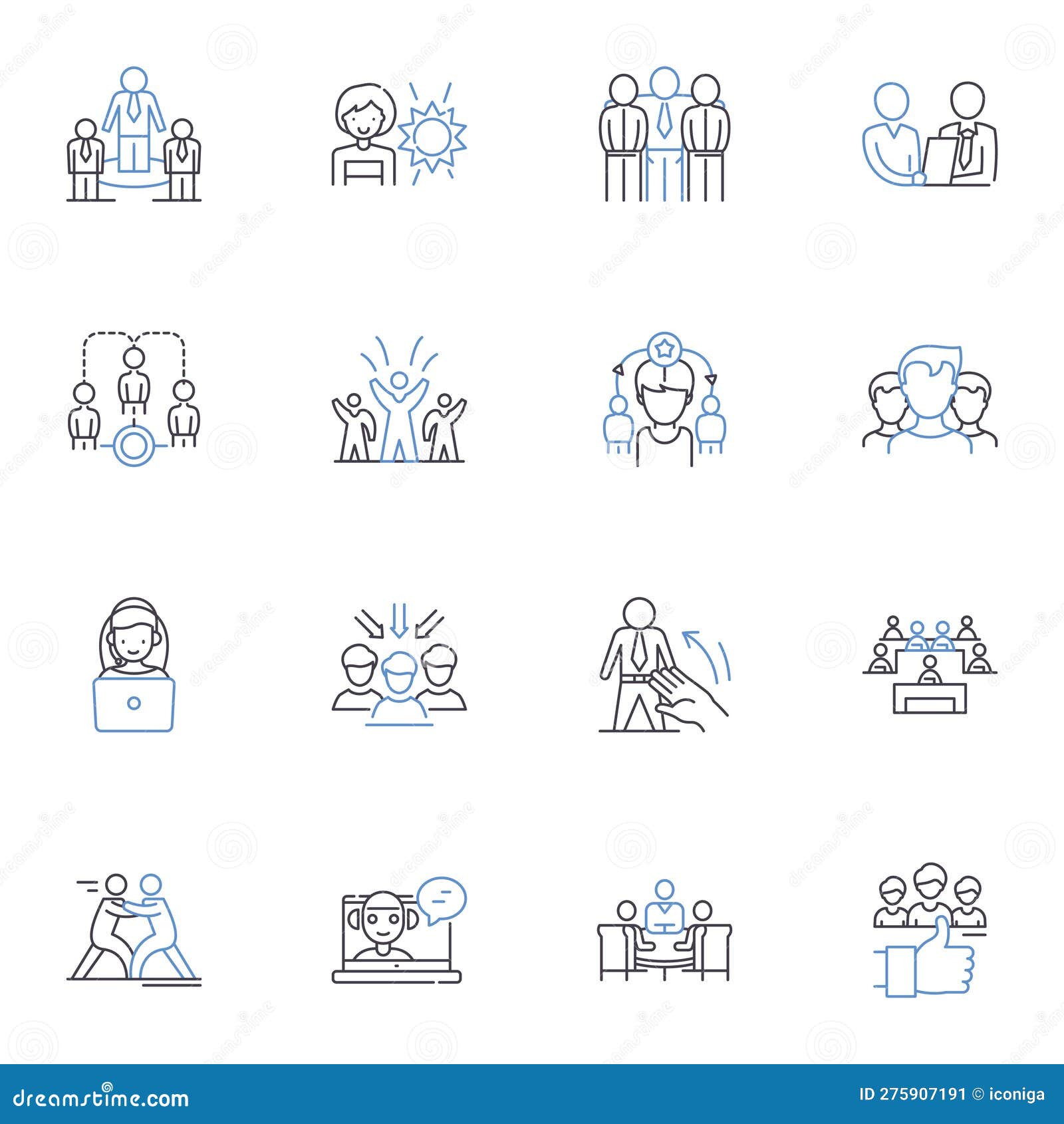 Candidate Screening Line Icons Collection. Selection, Proficiency ...
