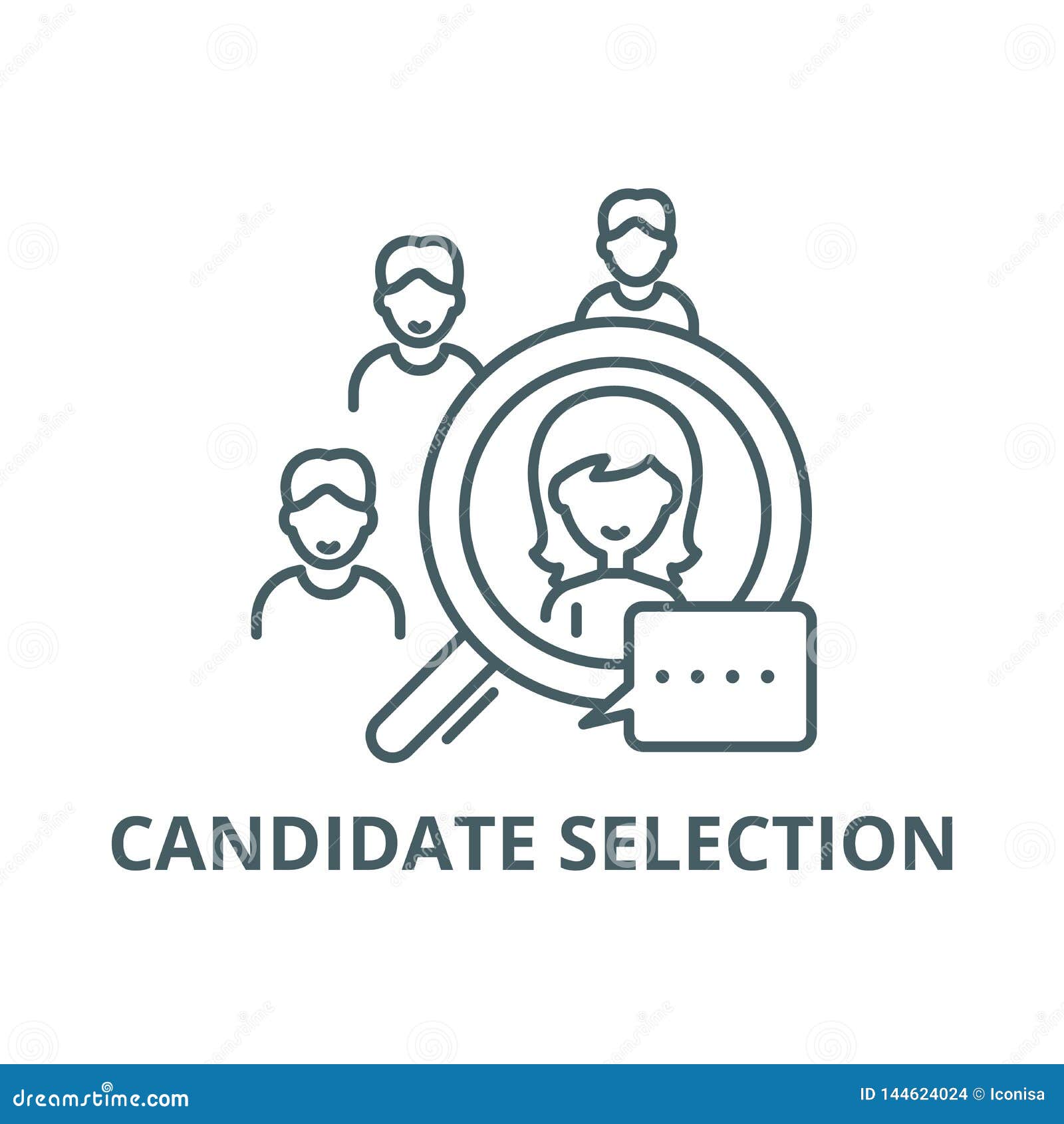 Candidate Selection Line Icon, Vector. Candidate Selection Outline Sign ...