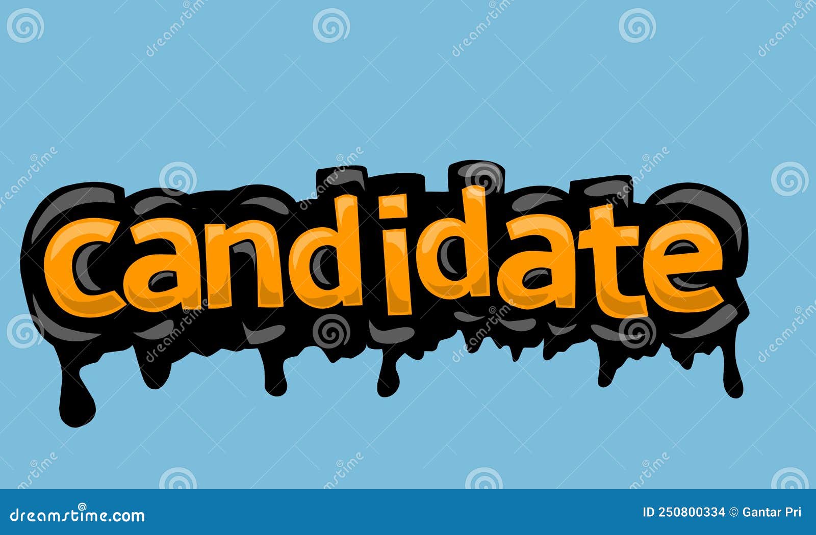 CANDIDATE Writing Vector Design on Blue Background Stock Illustration ...