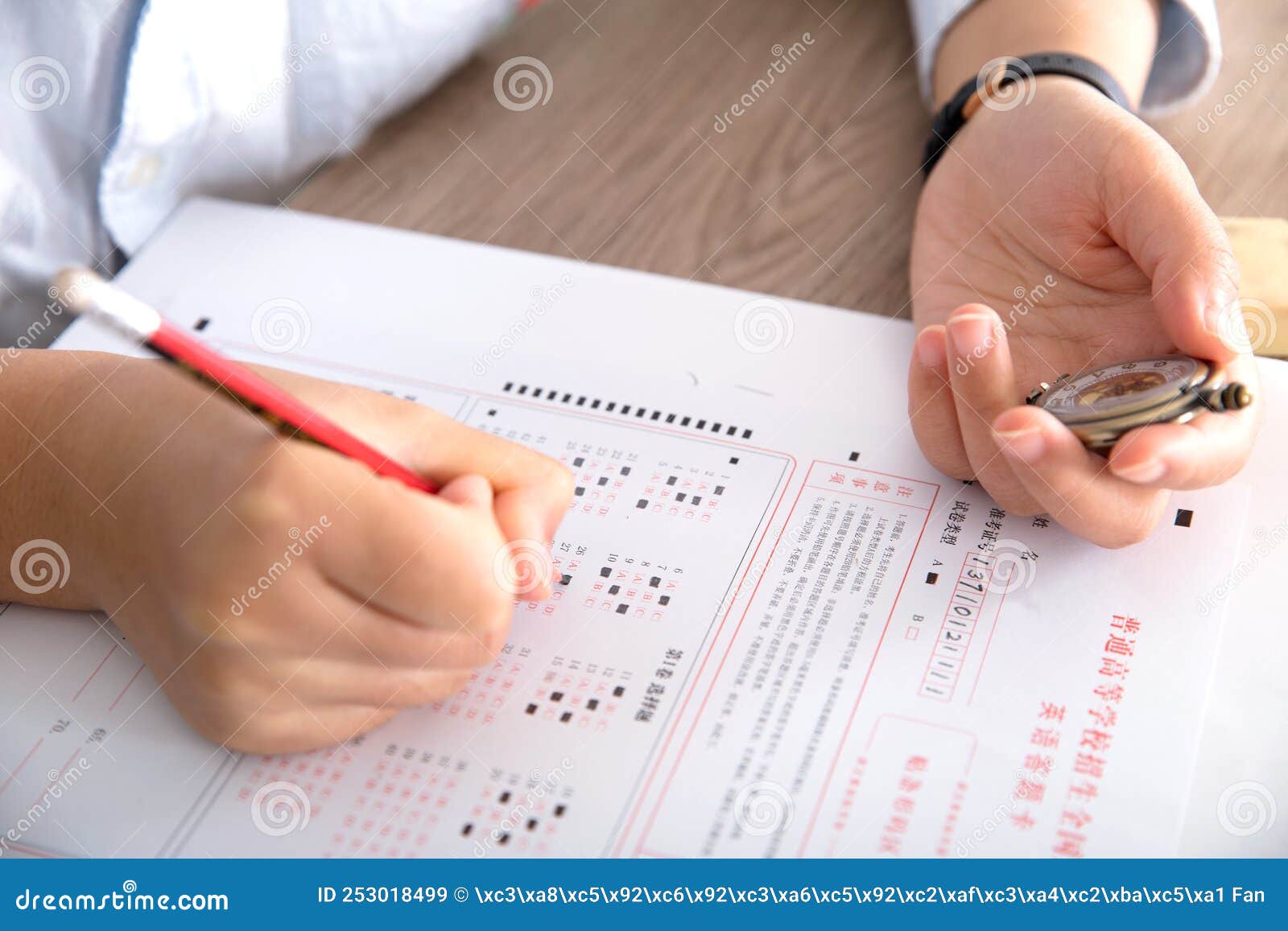 Candidates in the Exam Look at Pocket Watches Stock Image - Image of ...