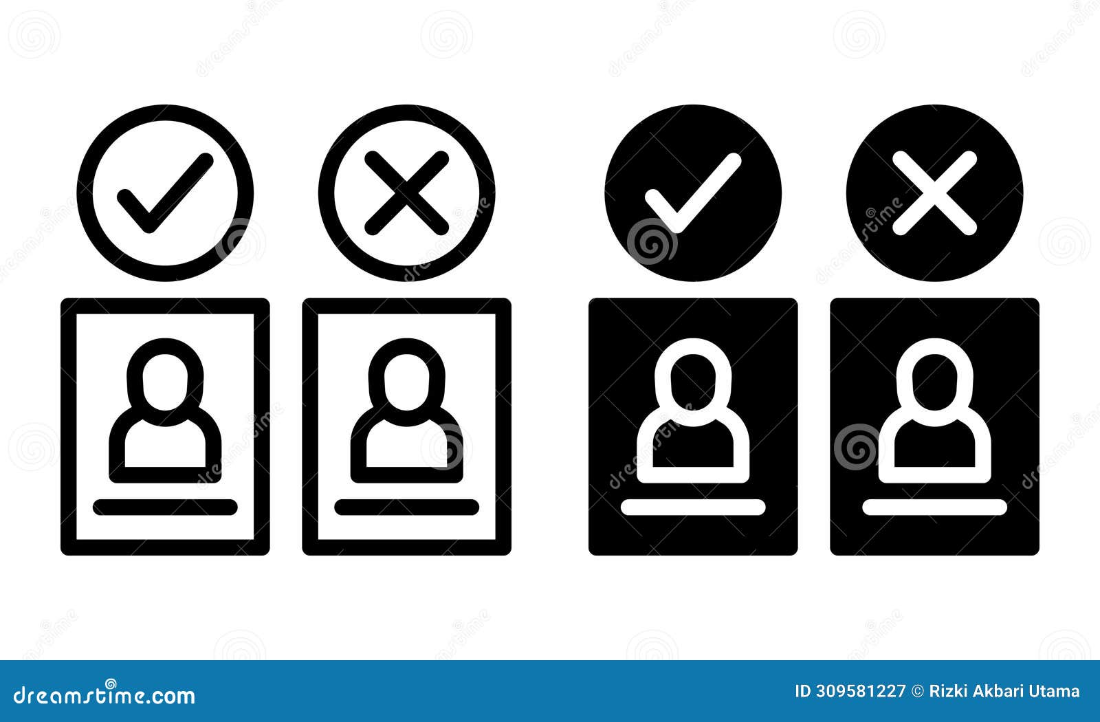 Candidates Selection Icon with Outline and Glyph Style. Stock Vector ...