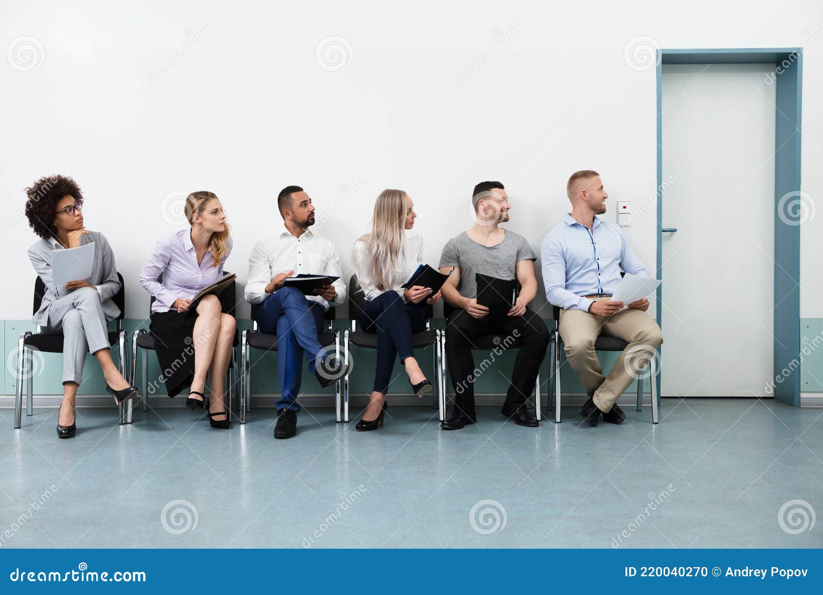 Candidates Waiting for an Interview Stock Photo - Image of applicants ...