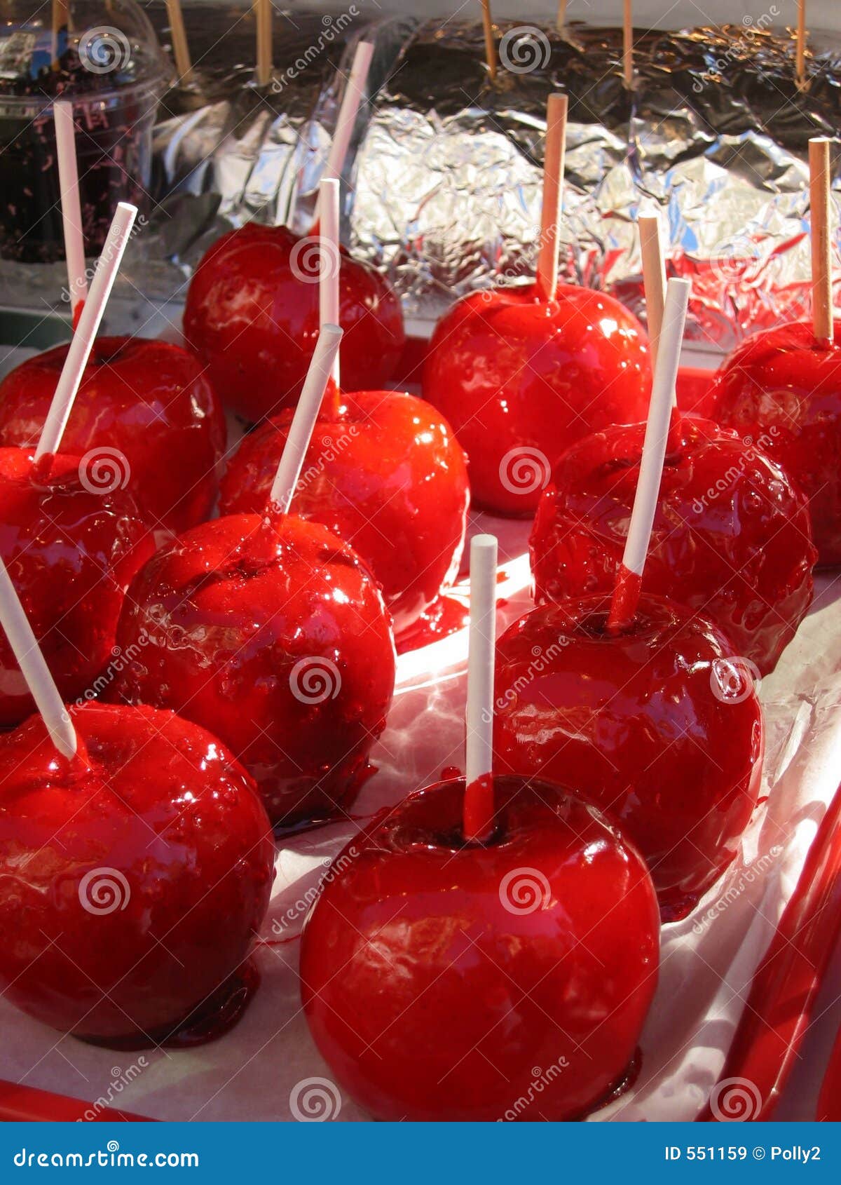 Candied Apples stock image. Image of bright, stcky, dessert - 551159