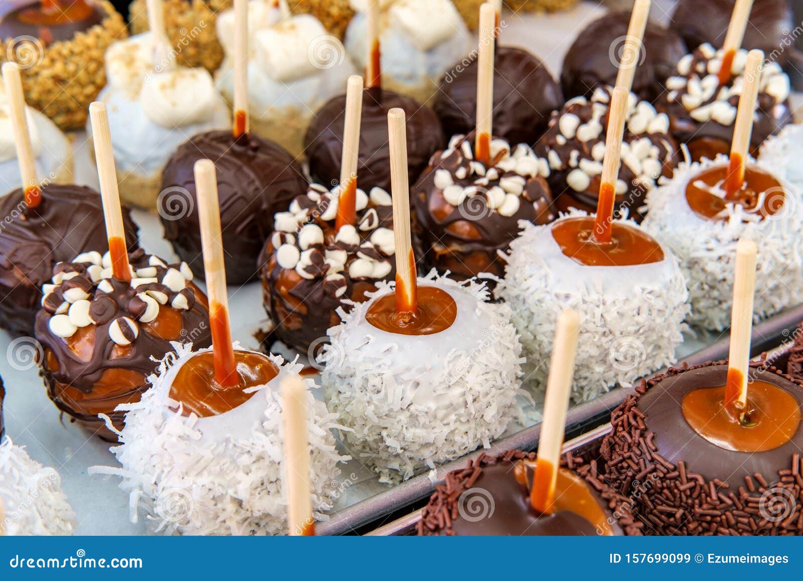 Candied Apples stock image. Image of treats, chocolate - 157699099