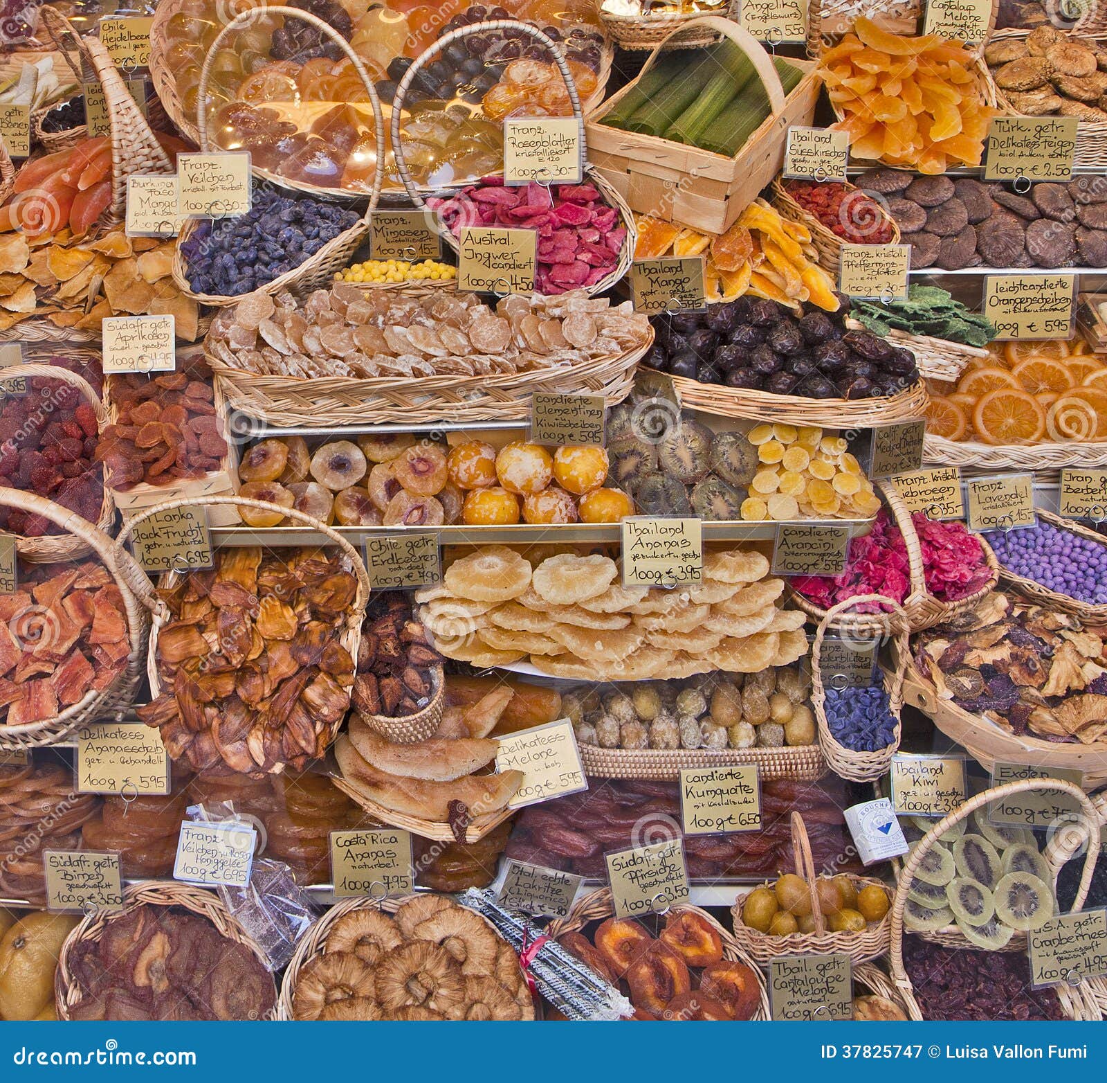 Candied fruits in display stock image. Image of healthy - 37825747