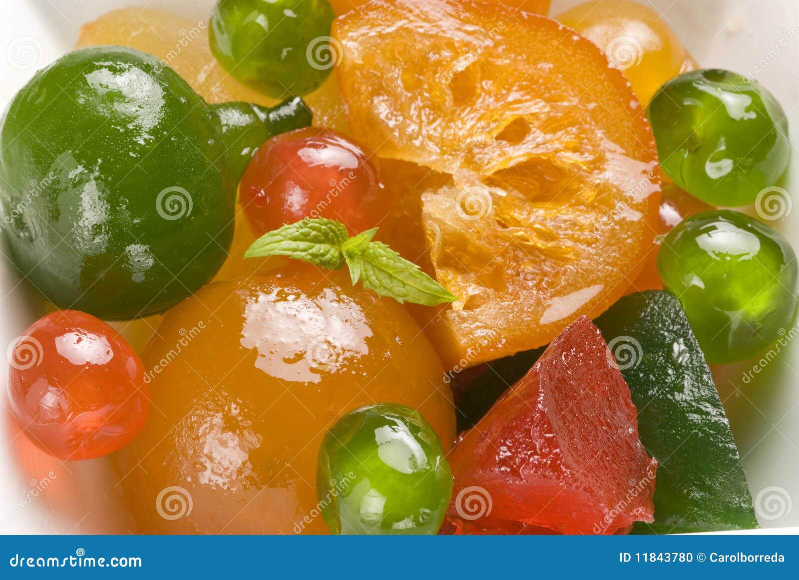 Candied fruits on a plate. stock photo. Image of life - 11843780