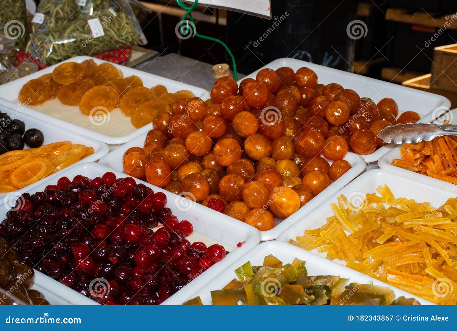 Candied Fruits Selection Made with Crystallised Sugar Stock Image ...