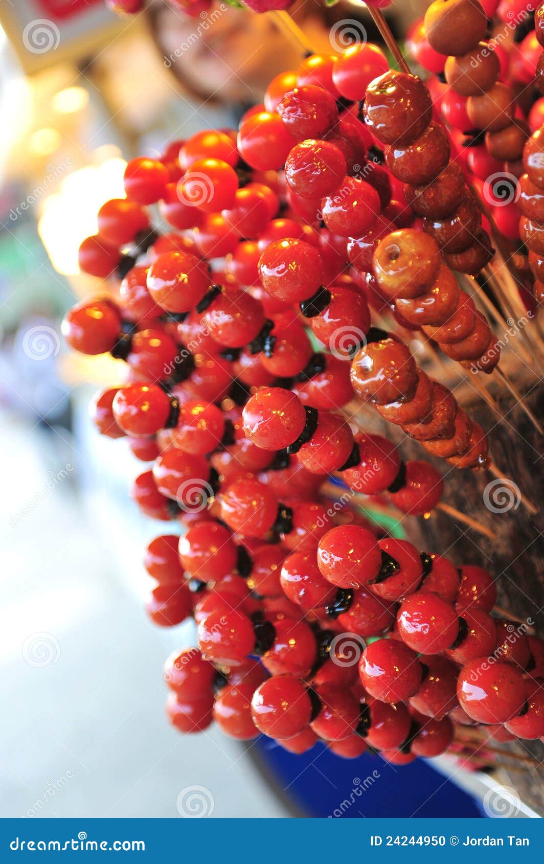 Candied haw in a stick stock photo. Image of snack, taiwan - 24244950