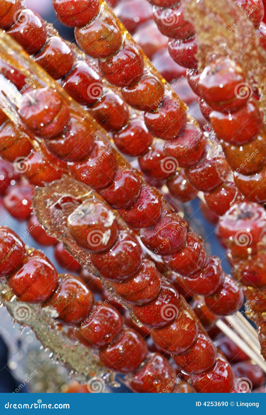 Candied haws on a stick. stock photo. Image of china, local - 4253690