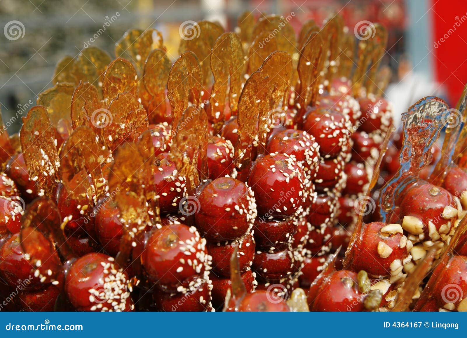Candied haws on a stick. stock image. Image of haws, product - 4364167
