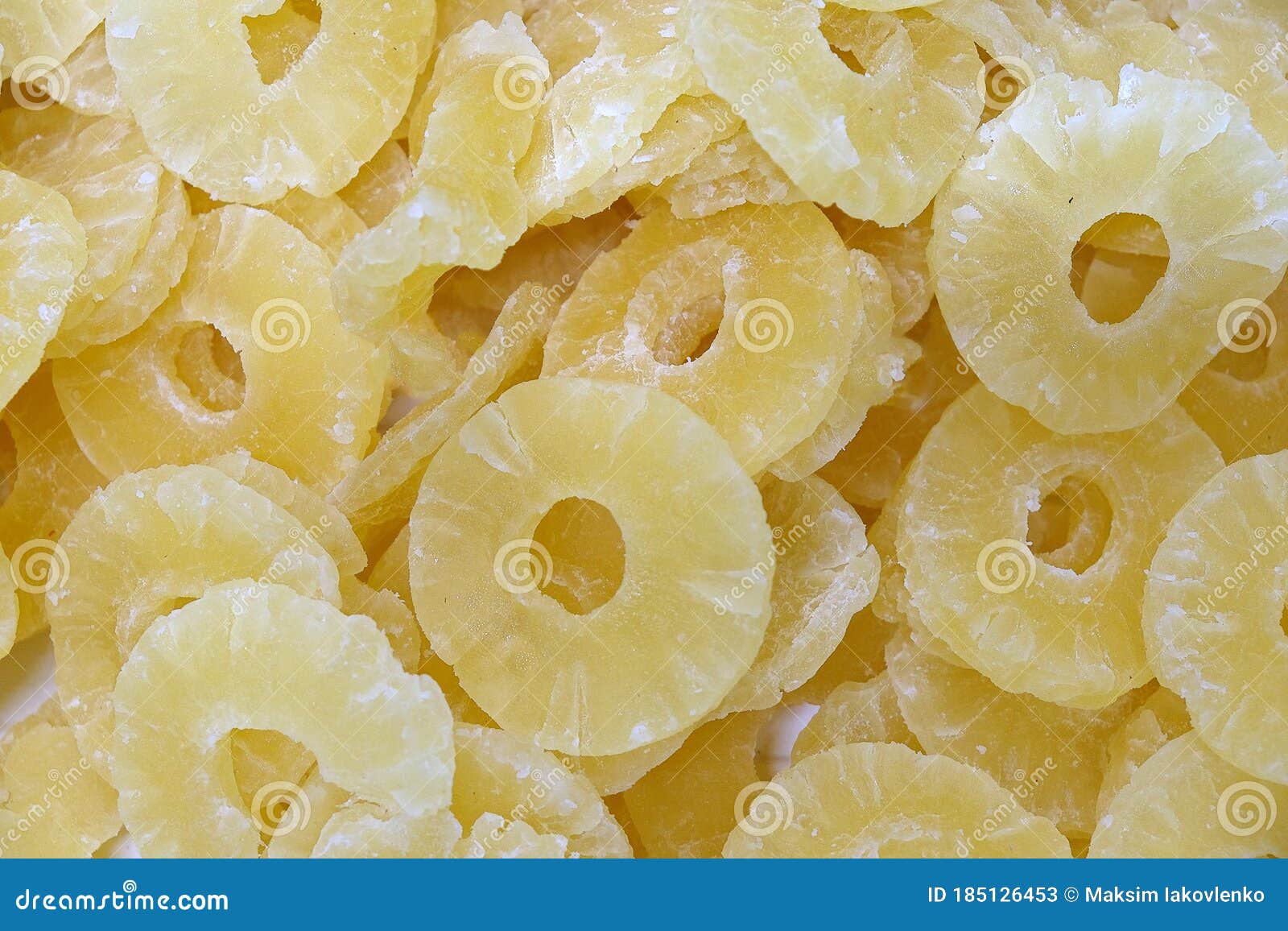 Candied Pineapple Rings. Background. Full Frame Stock Image - Image of ...
