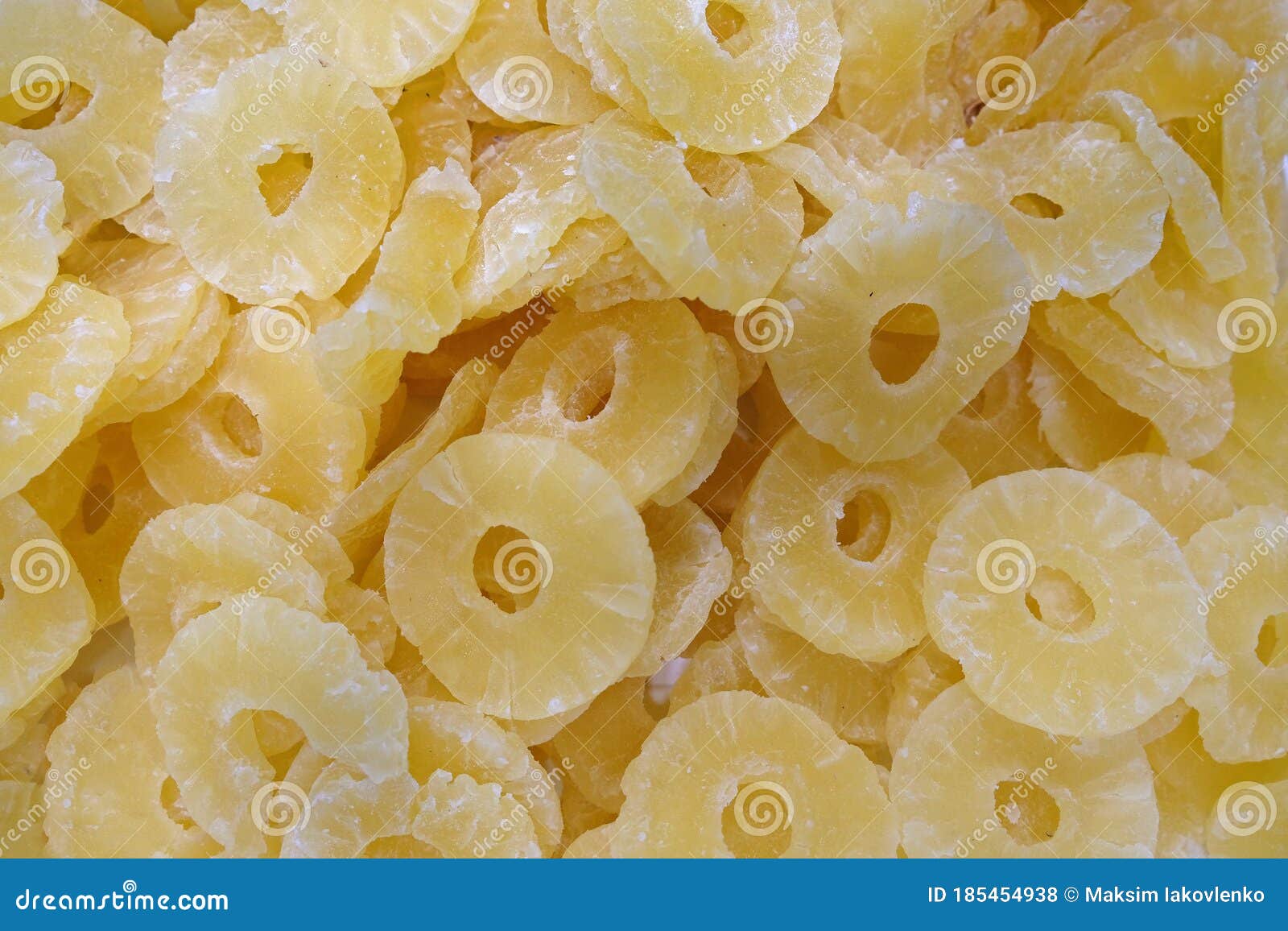 Candied Pineapple Rings. Background Stock Photo - Image of sugared ...