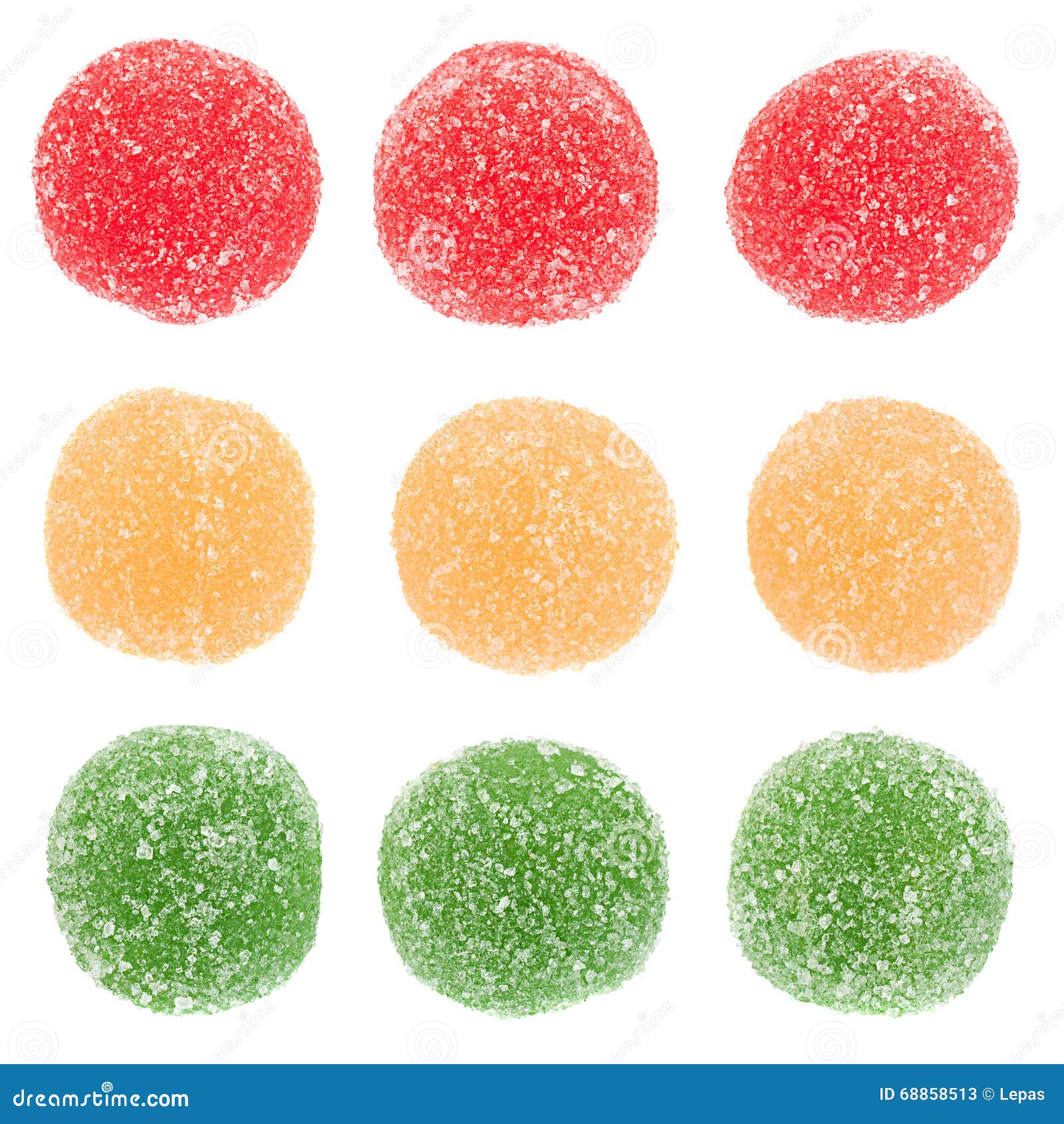 Candied Round Fruit Jelly on White Stock Image - Image of eating ...