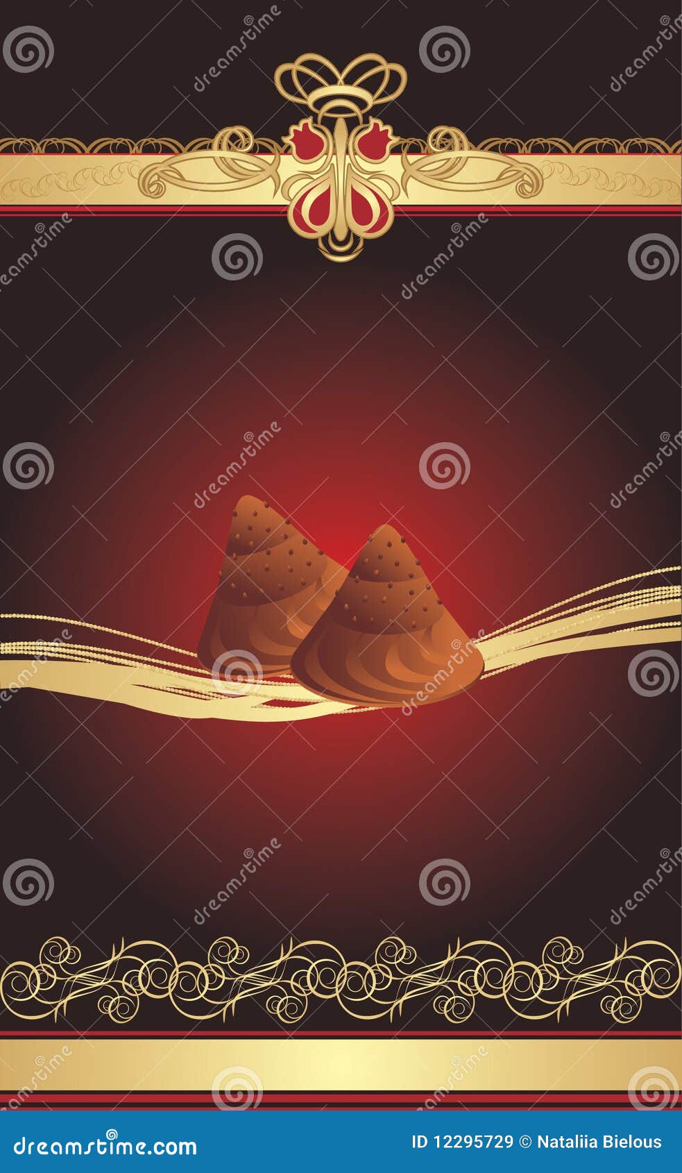 Candies on the Background with Gothic Ornament Stock Vector ...