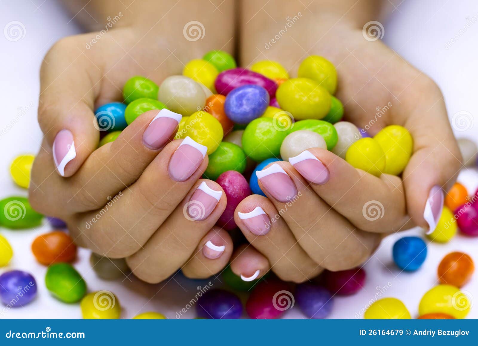 Candies in hands stock image. Image of candies, nailcare - 26164679