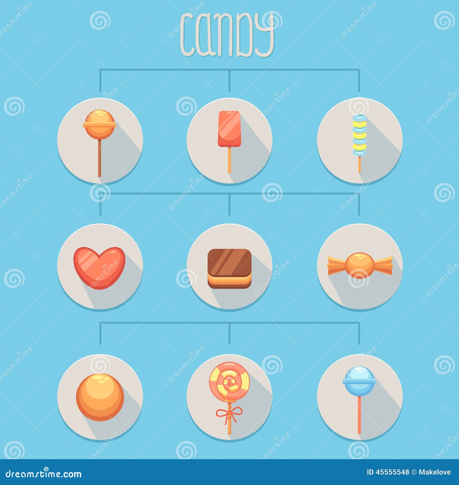 Candies Infographics stock vector. Illustration of chocolate - 45555548