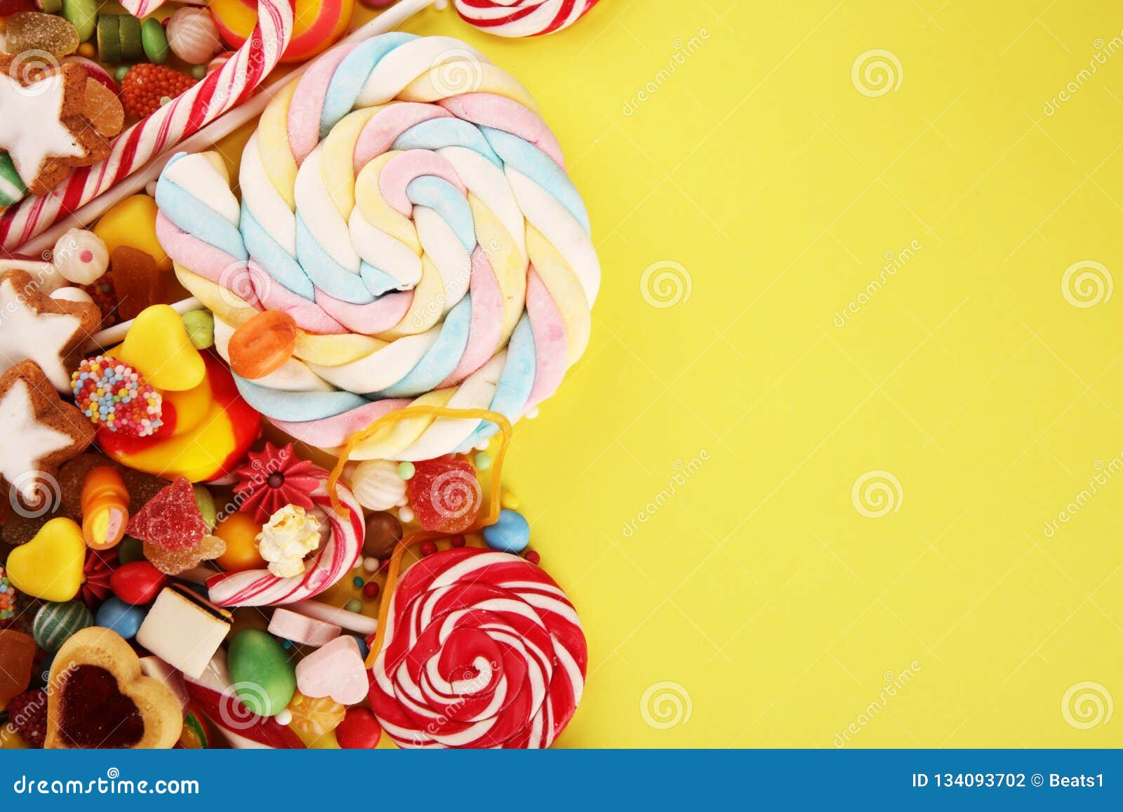 Candies with Jelly and Sugar. Colorful Array of Different Childs Sweets ...