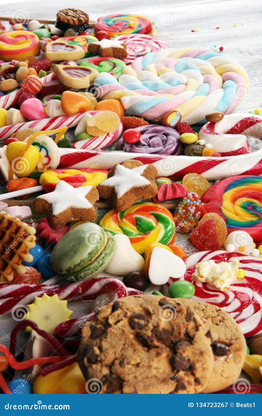 Candies with Jelly and Sugar. Colorful Array of Different Childs Sweets ...