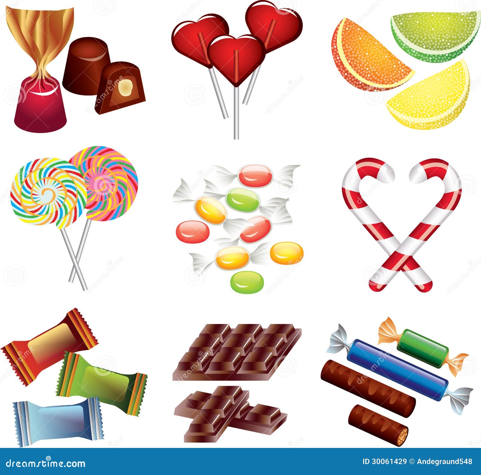 Candies Photo-realistic Set Stock Vector - Illustration of icon ...