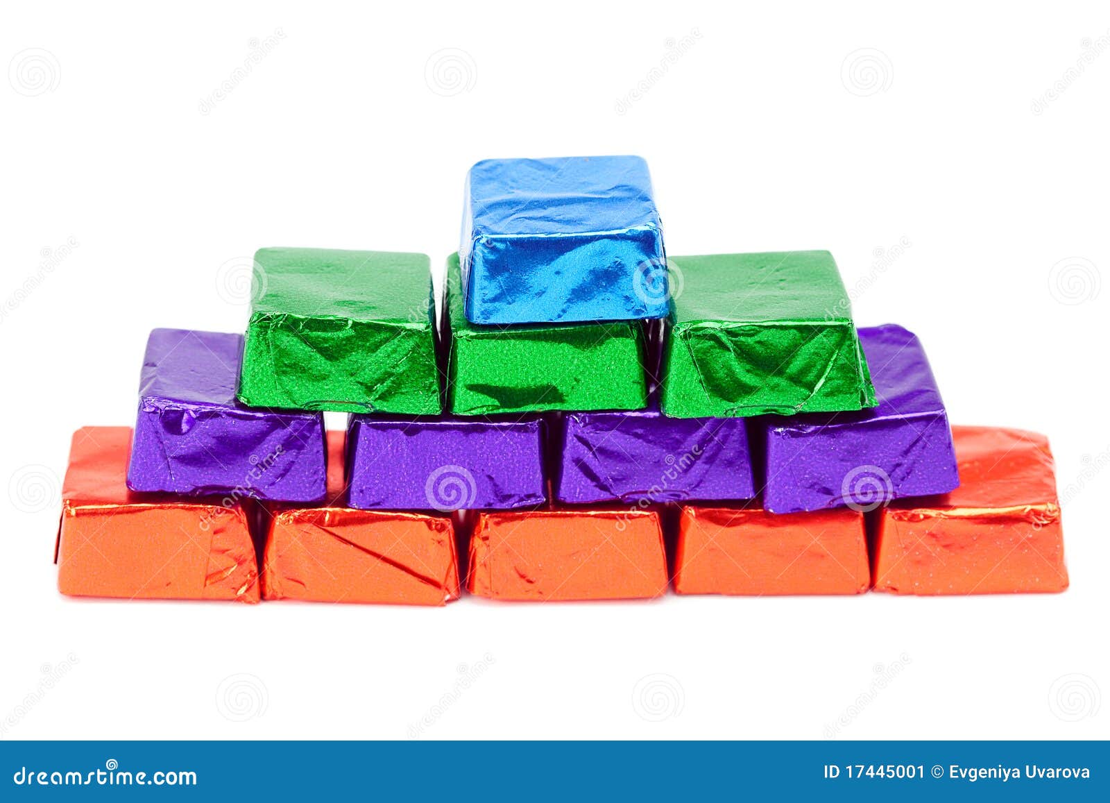Candies in Shiny Wrappers Isolated on White Stock Image - Image of ...