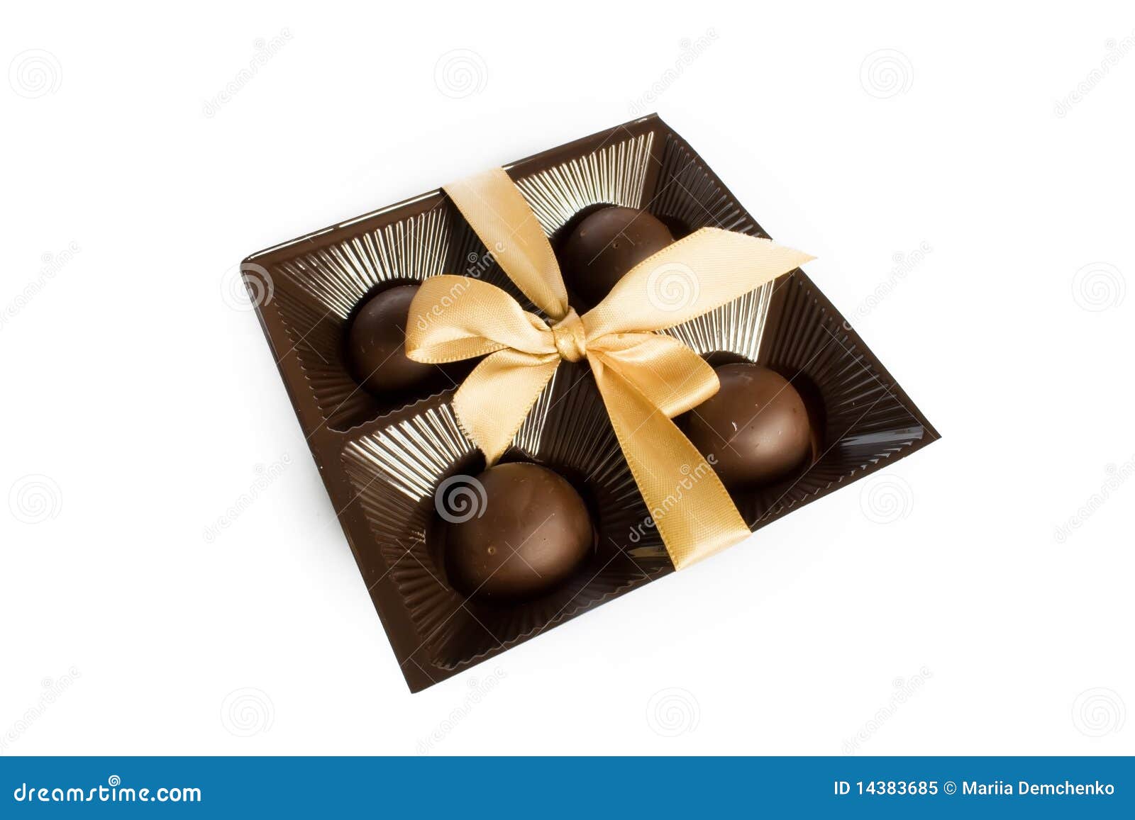 Candies are in the Square Package with Yellow Ribb Stock Image - Image ...
