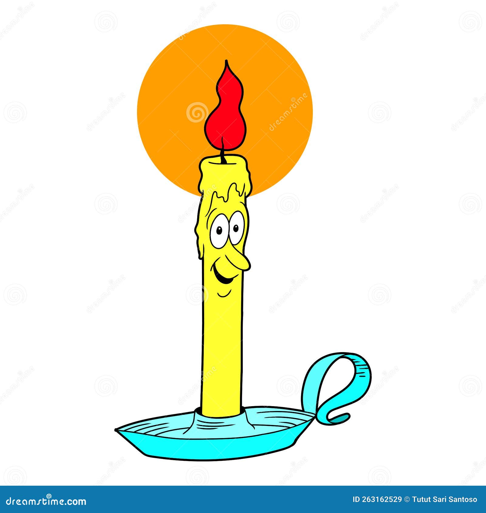 Cartoon candle stock vector. Illustration of mascot - 263162529