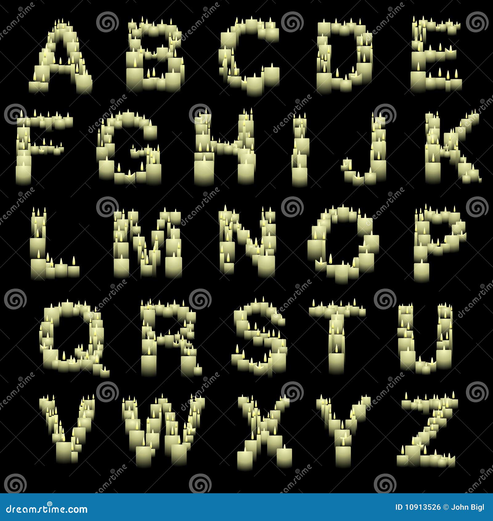 Candle alphabet letters stock vector. Illustration of characters - 10913526