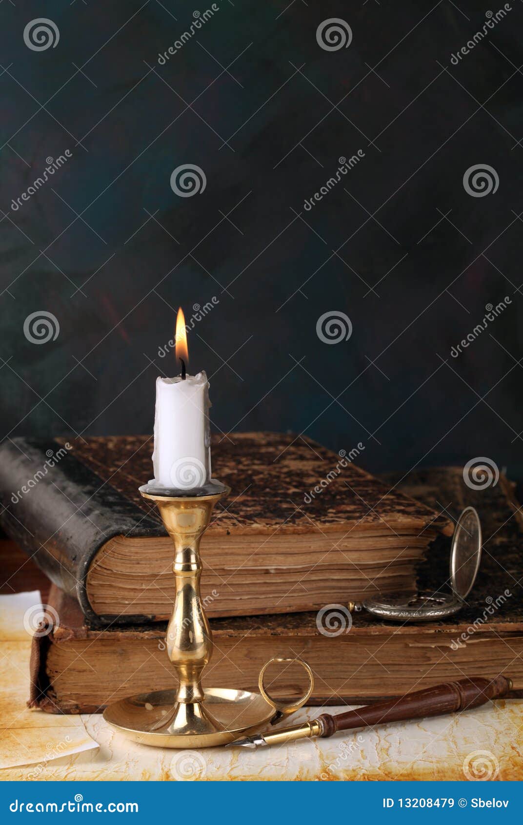 Candle with book stock image. Image of manuscript, antique - 13208479