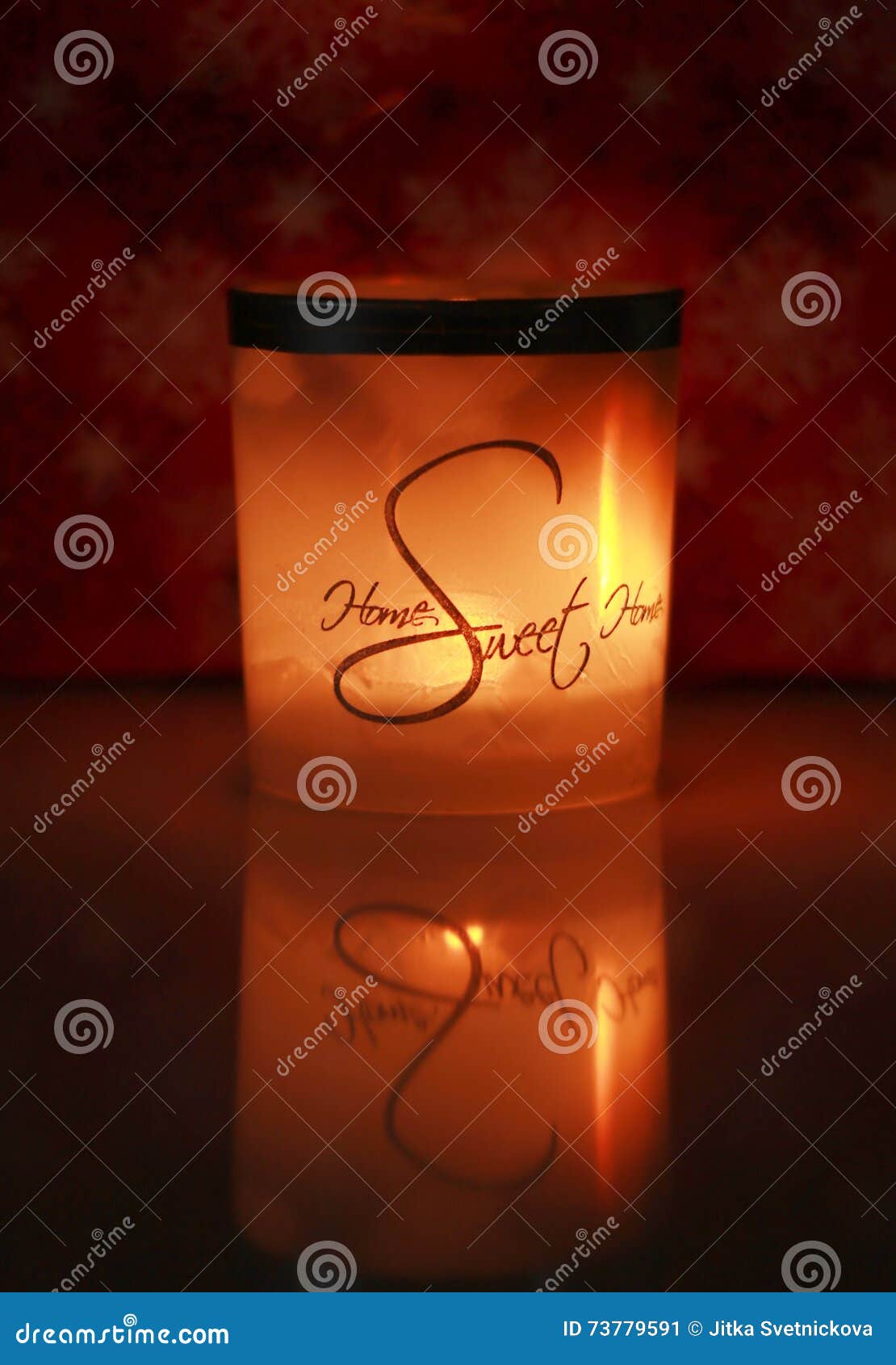 Candle stock image. Image of reflection, candle, atmosphere - 73779591