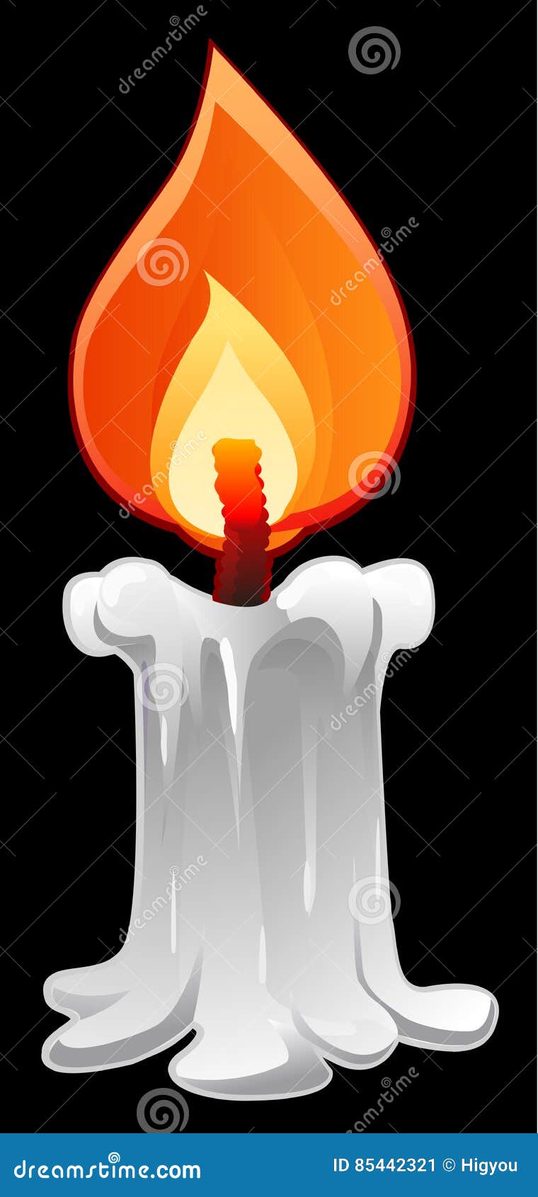Candle stock vector. Illustration of glow, fire, vector - 85442321